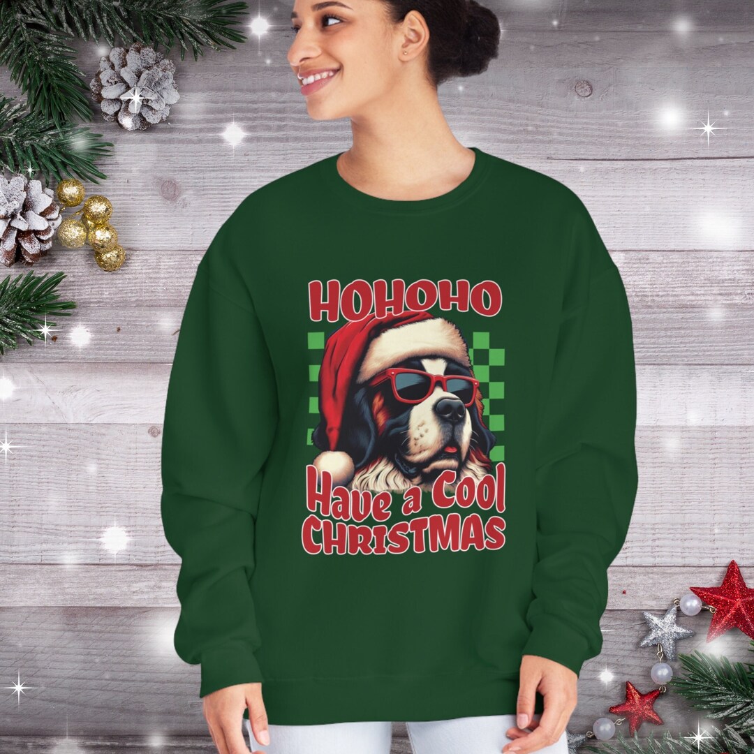 Saint Bernard Christmas Sweatshirt for Holiday Saint Bernard - Etsy