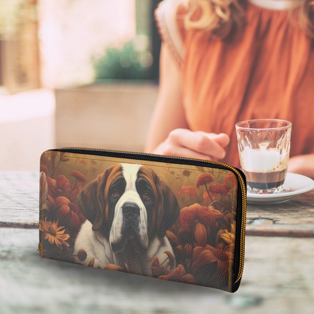 St Bernard Gift for St Bernard Dog Lover Zipper Wallet St Bernard ...