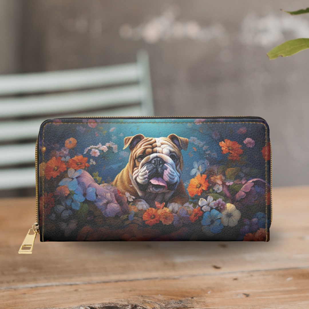 English Bulldog Gift for Bulldog Lover Zipper Wallet With Bulldog ...