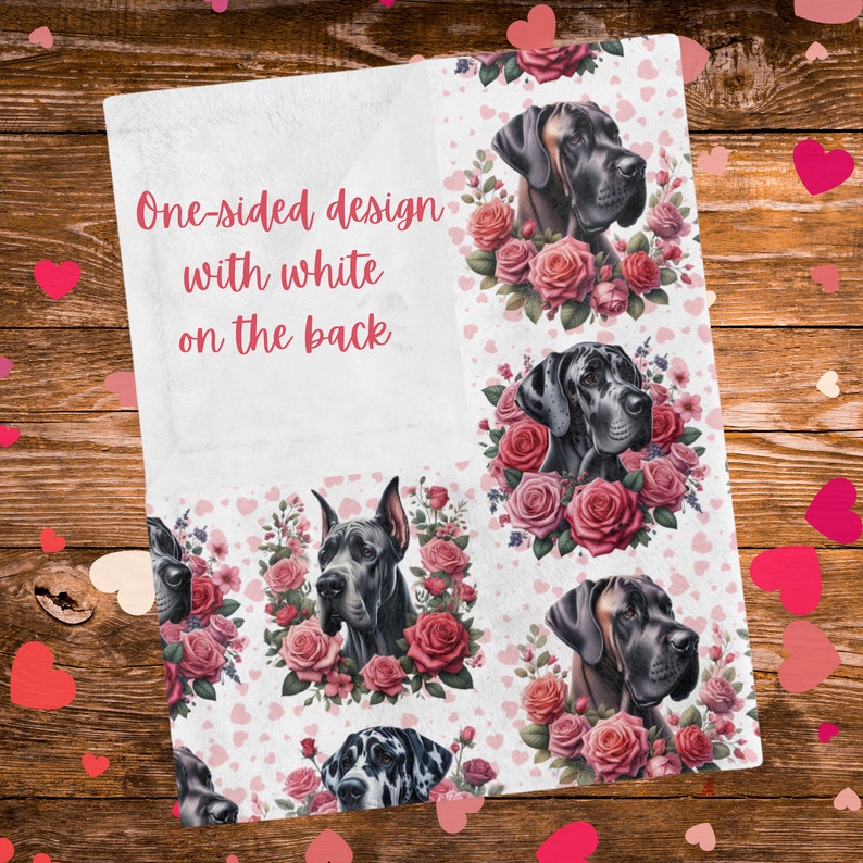 Great Dane Valentine Roses Blanket Soft Lightweight Blanket Warm and ...