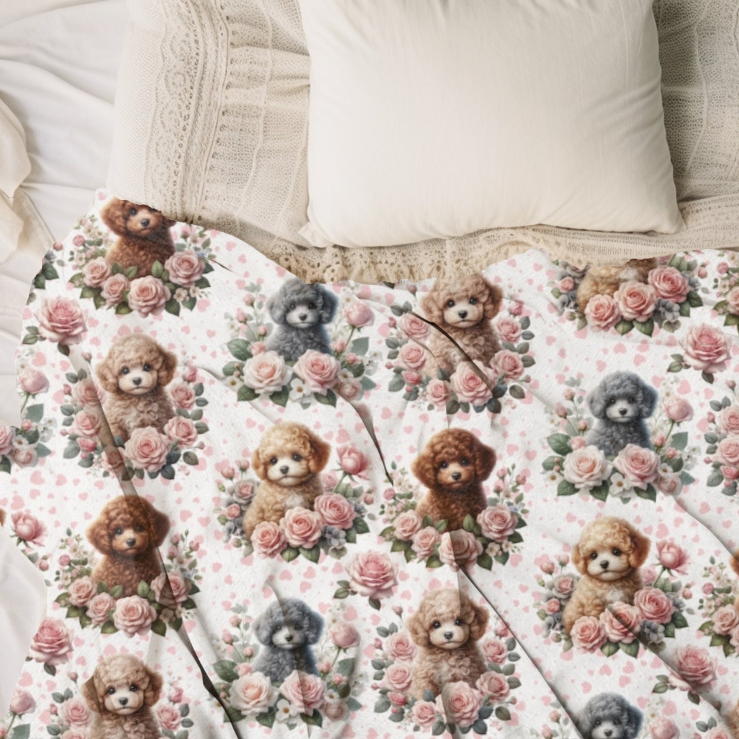 Toy Poodle Valentine Roses Blanket Soft Lightweight Blanket Warm and ...