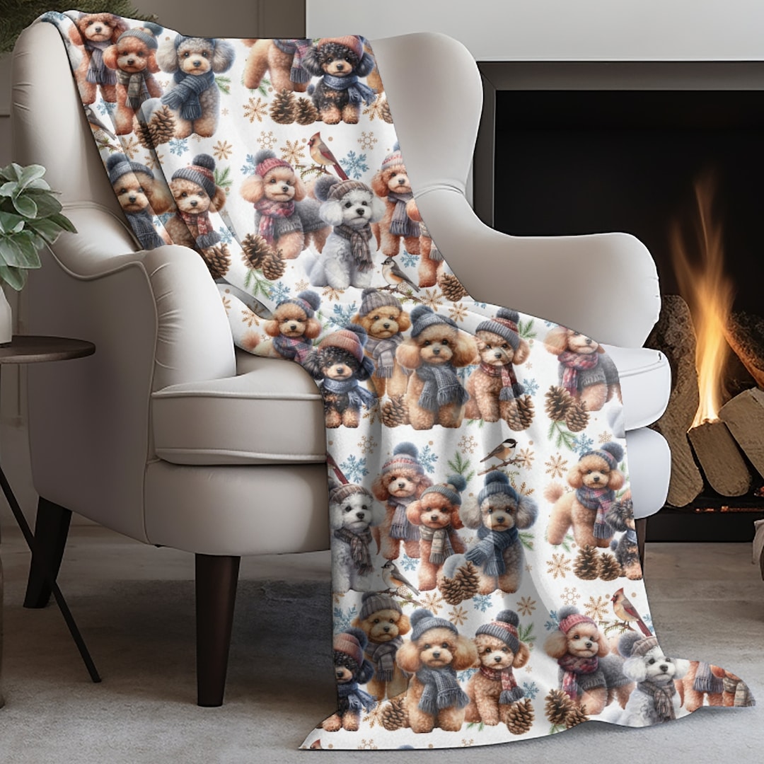 Poodle Blanket for Toy Poodle Lover Gift Soft Velveteen Blanket ...