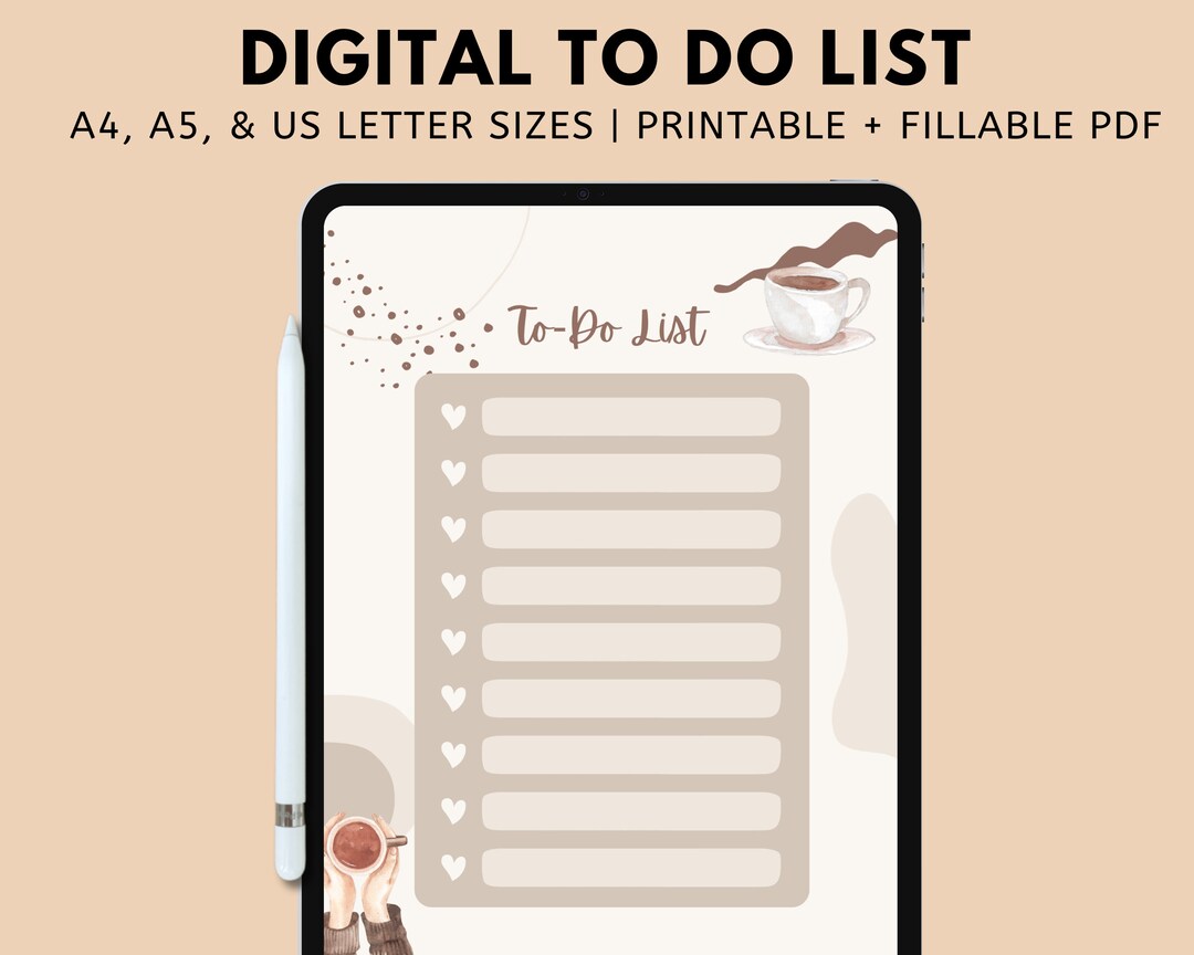 Printable Coffee to Do List, To-do List Goodnotes, To-do List Download ...
