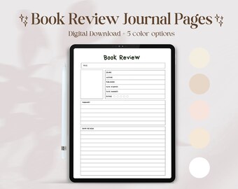 Book Review Template Printable - Etsy