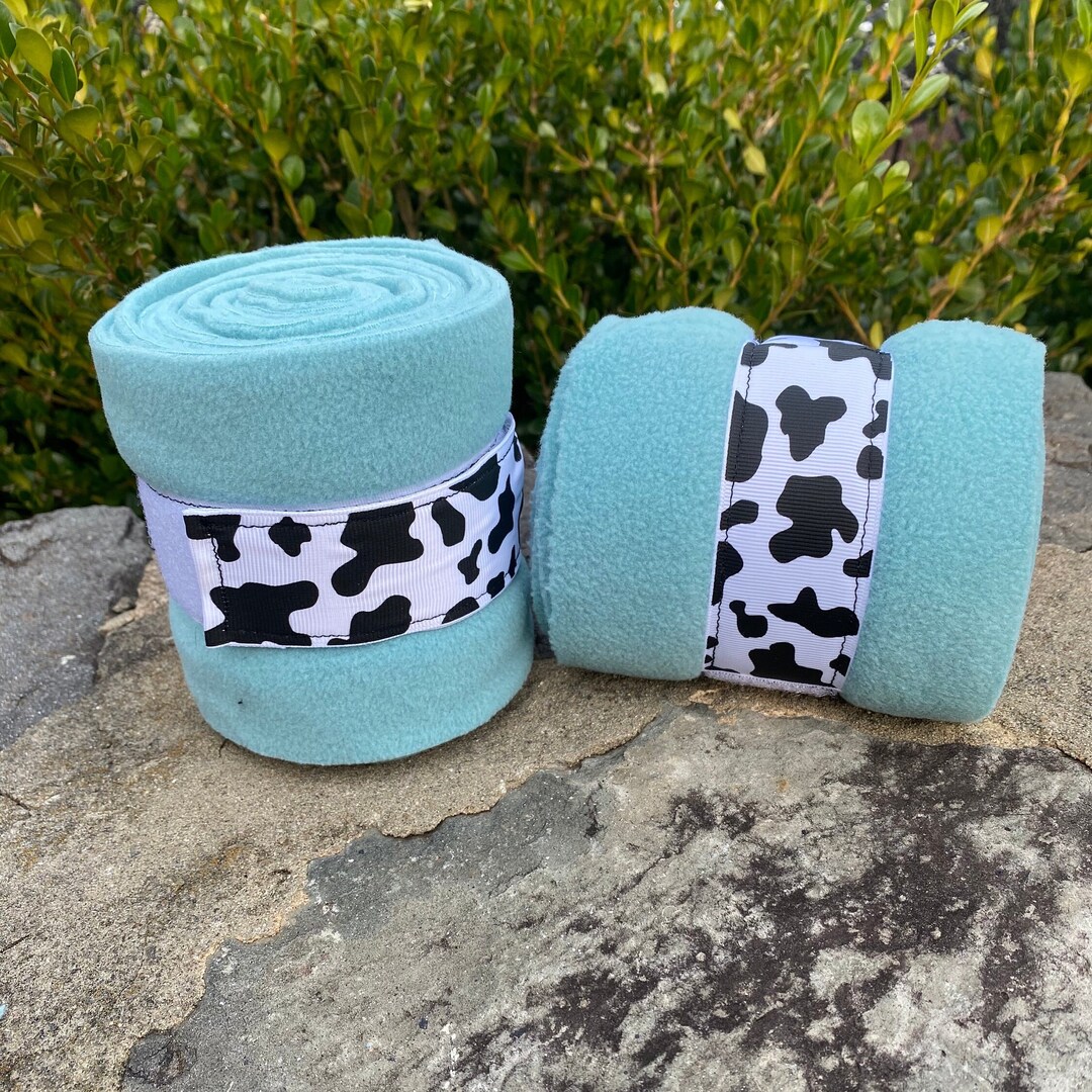 Blue Cow Print Polo Wraps for Horses Patterned Polo Wraps for Horses ...