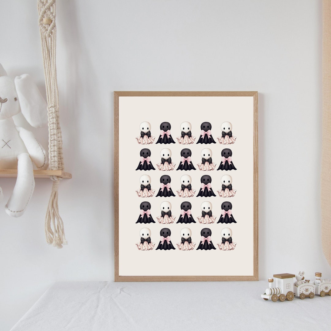 Cute Ghosts Printable Halloween Decor Digital Wall Art for Kids Room ...