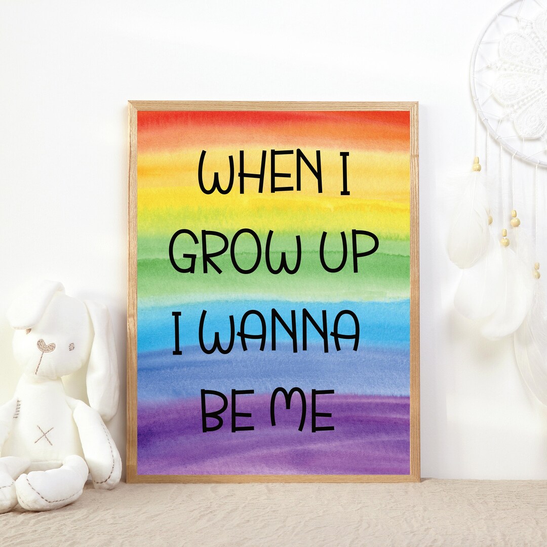 Positive Inspirational Print for Kid's Room Rainbow Colors Wall ...