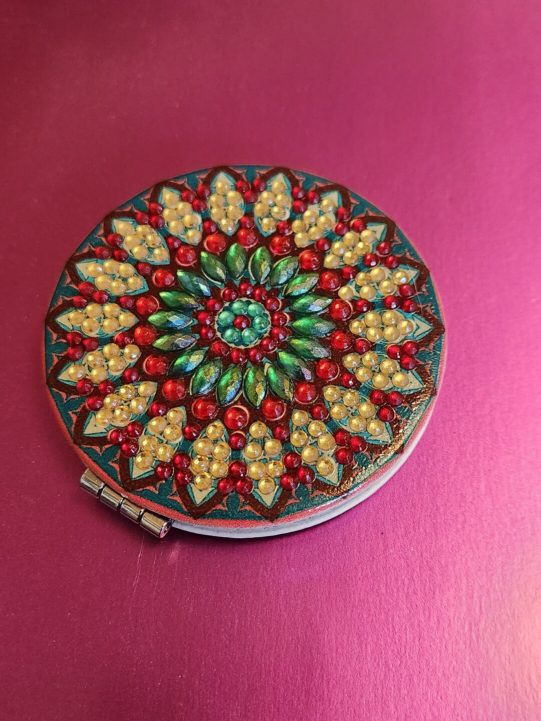 Diamond Art Small Circular Compact Mirror - Etsy