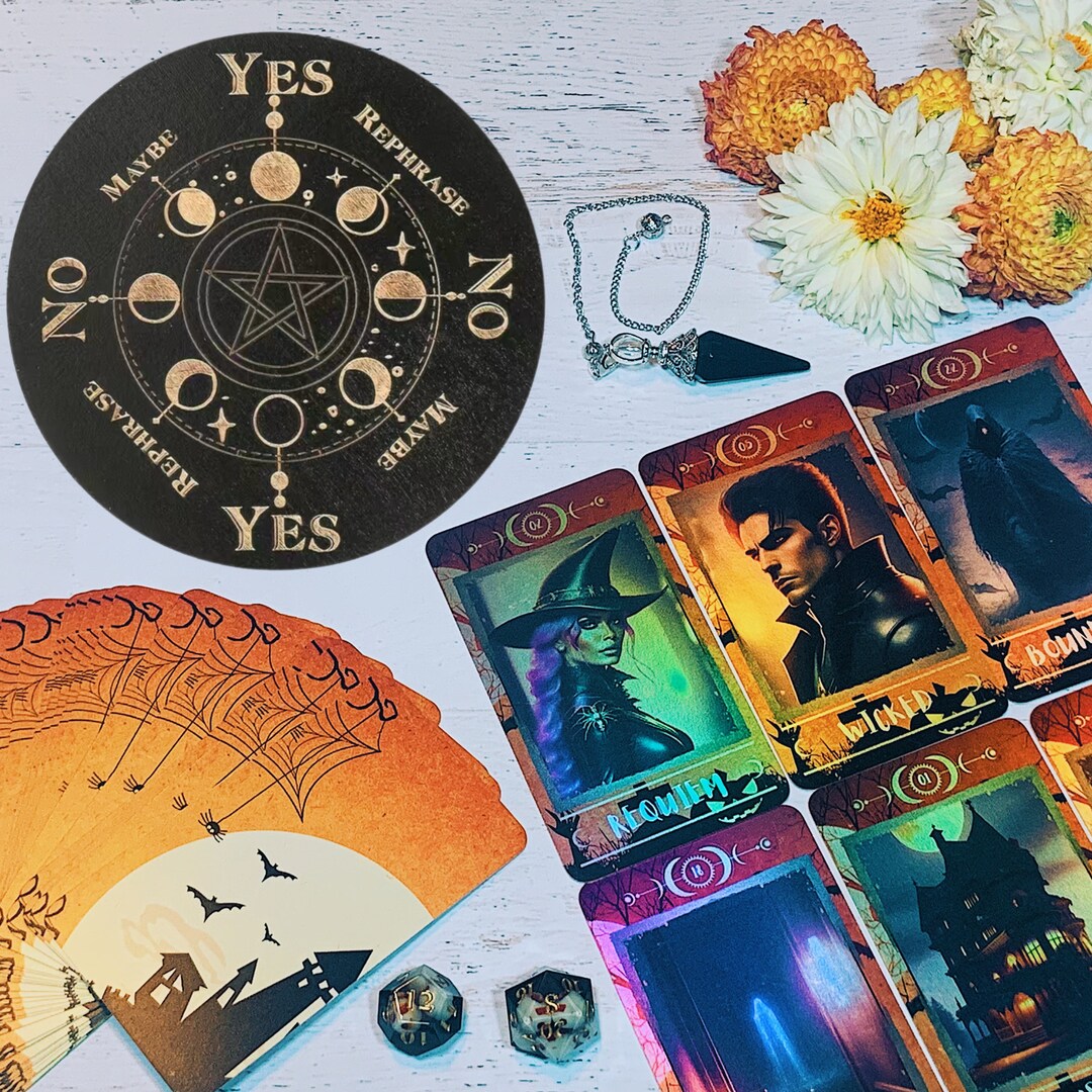 44 Cards - Halloween Kit - Holographic Oracle - Full Guidebook ...