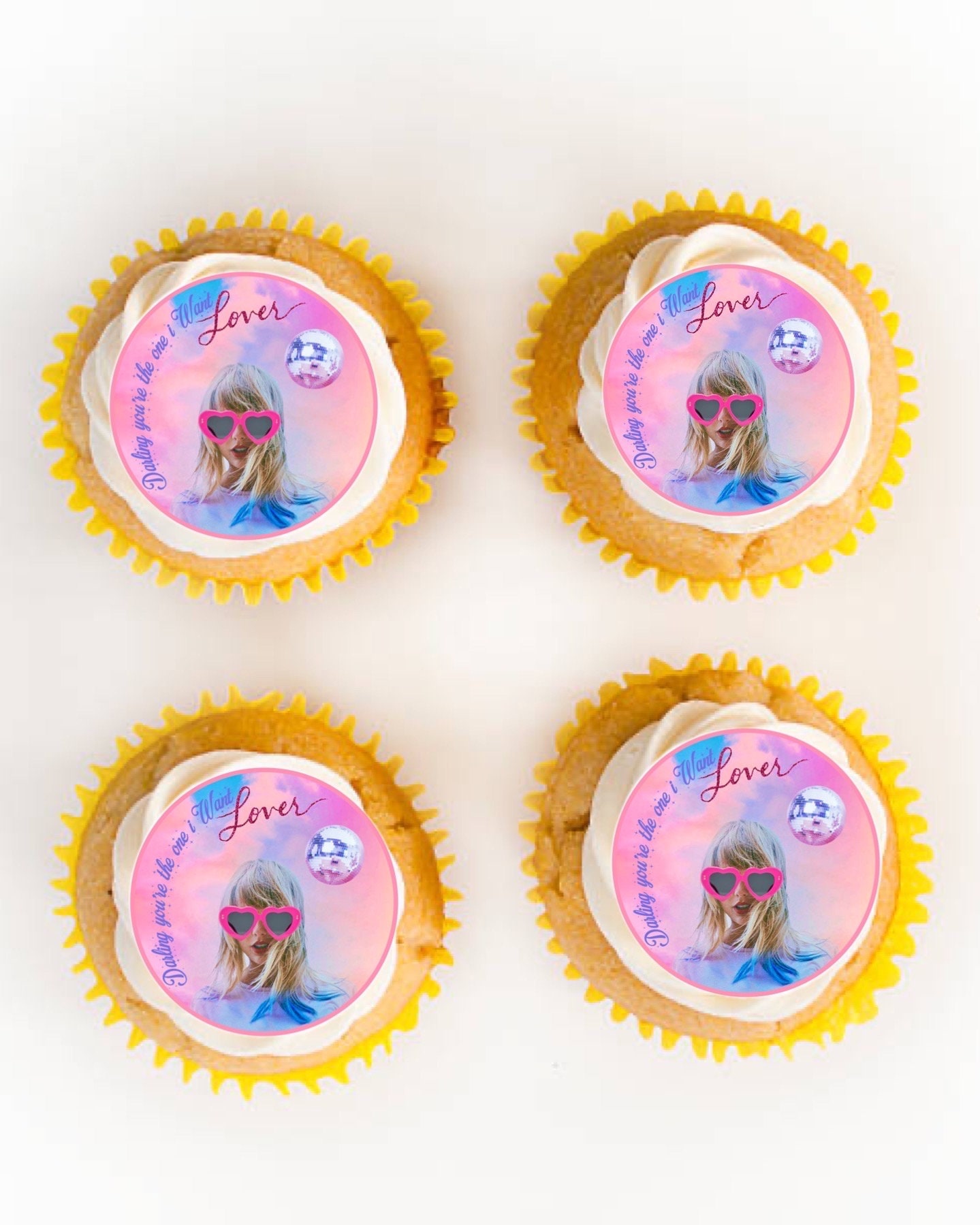 Taylor Swift Lover Era Cupcake Topper, Edible Taylor Swift Lover Era ...