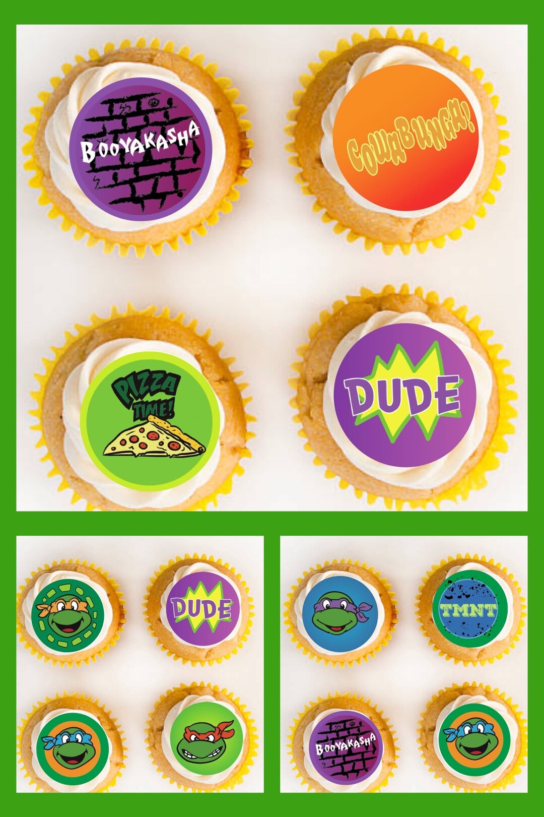 NINJA TURTLES Cupcake Topper Edible Ninja Turtles Cupcake - Etsy