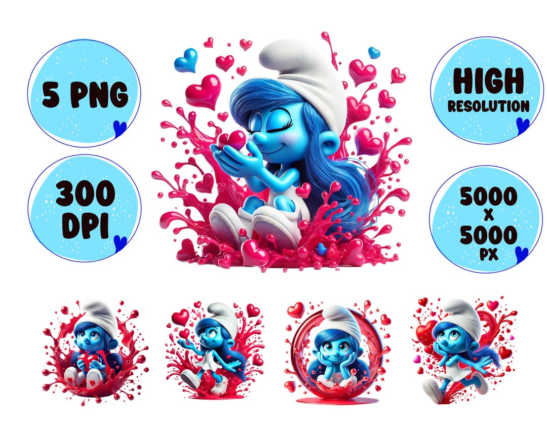 Smurfette, Love Cartoon Png,valentine Day,heart Cartoon Png Funny Cute ...