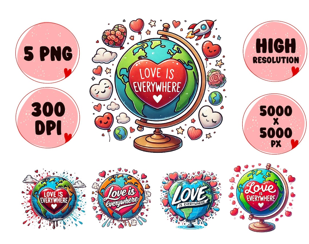 Love Png, 5 Png, Heart ,love is Everywhere, World Png,valentine Day ...