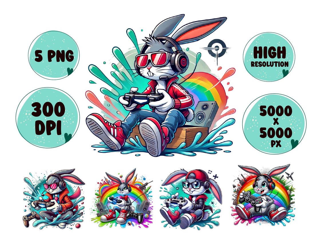 Gamer Rabbit, Gamer Cartoon Png,gamer Png,gamer Bugsbunny,png,splash ...