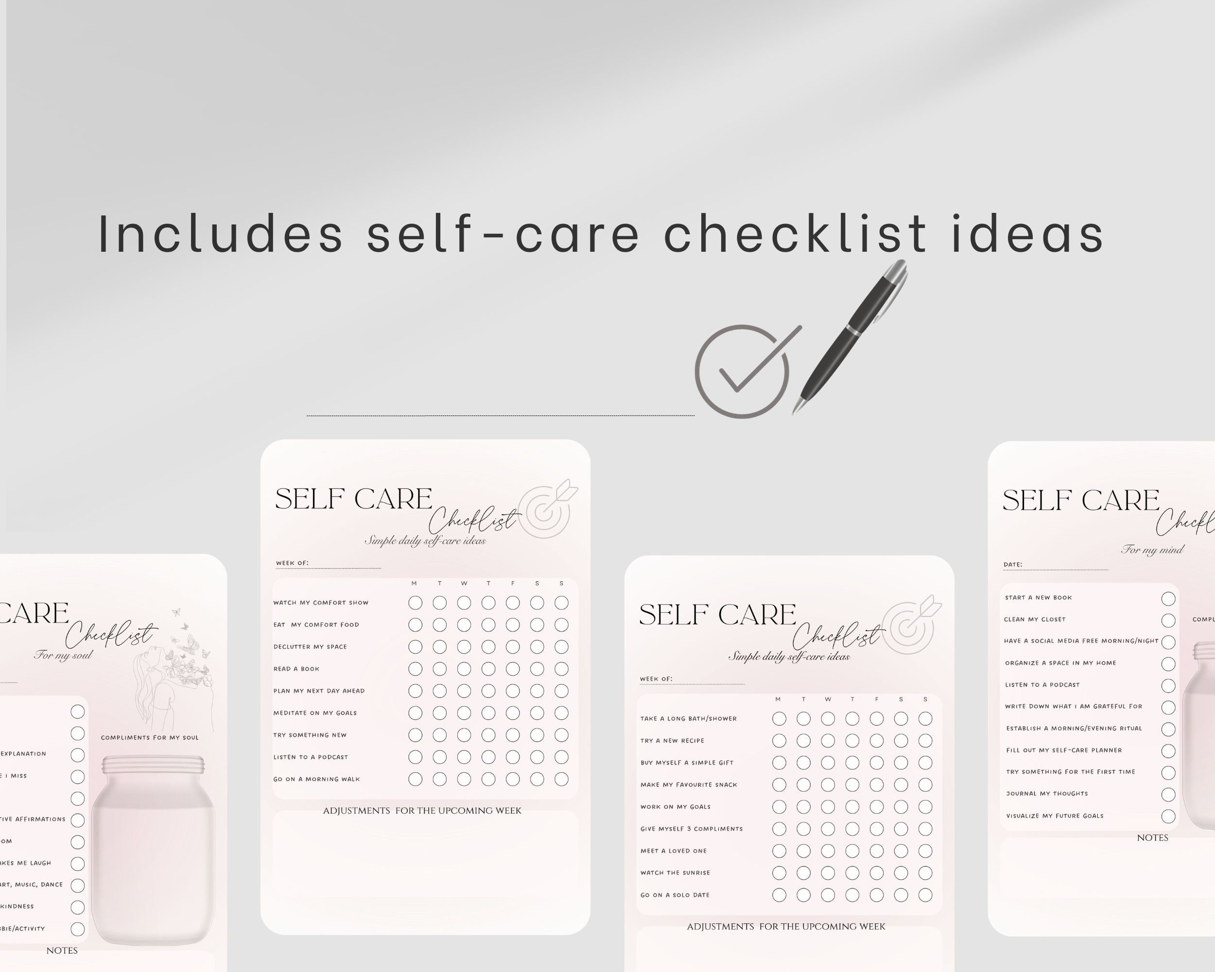 Self Care Planner Printable, Self Care Checklist, Self Care Worksheet ...