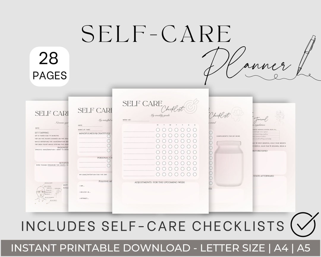 Self Care Planner Printable, Self Care Checklist, Self Care Worksheet ...
