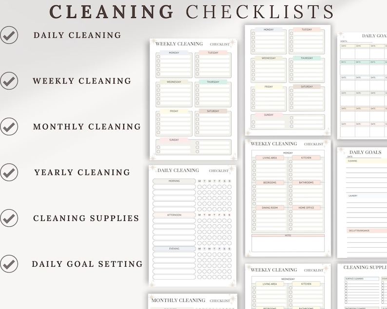 EDITABLE ADHD Cleaning Planner, ADHD Cleaning Checklist, Daily, Weekly ...