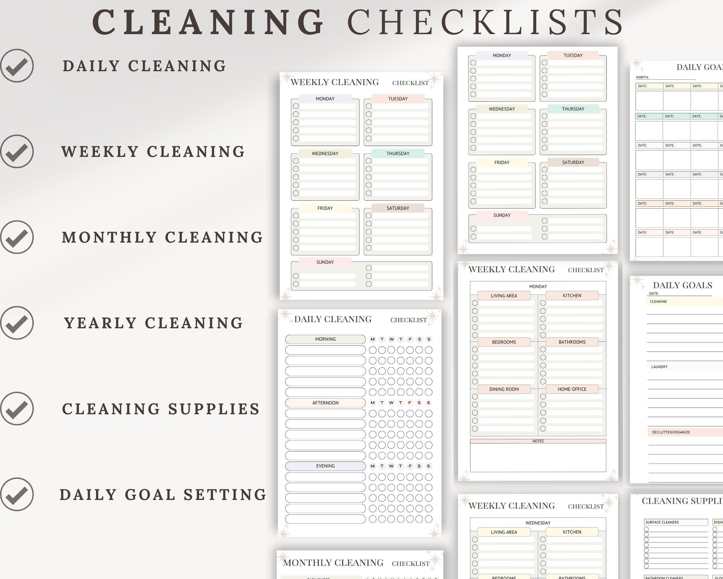 EDITABLE ADHD Cleaning Planner, ADHD Cleaning Checklist, Daily, Weekly ...