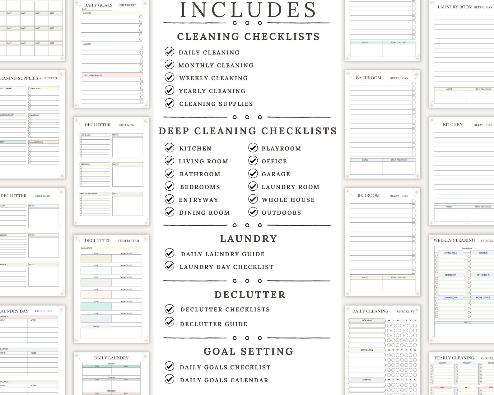 EDITABLE ADHD Cleaning Planner, ADHD Cleaning Checklist, Daily, Weekly ...