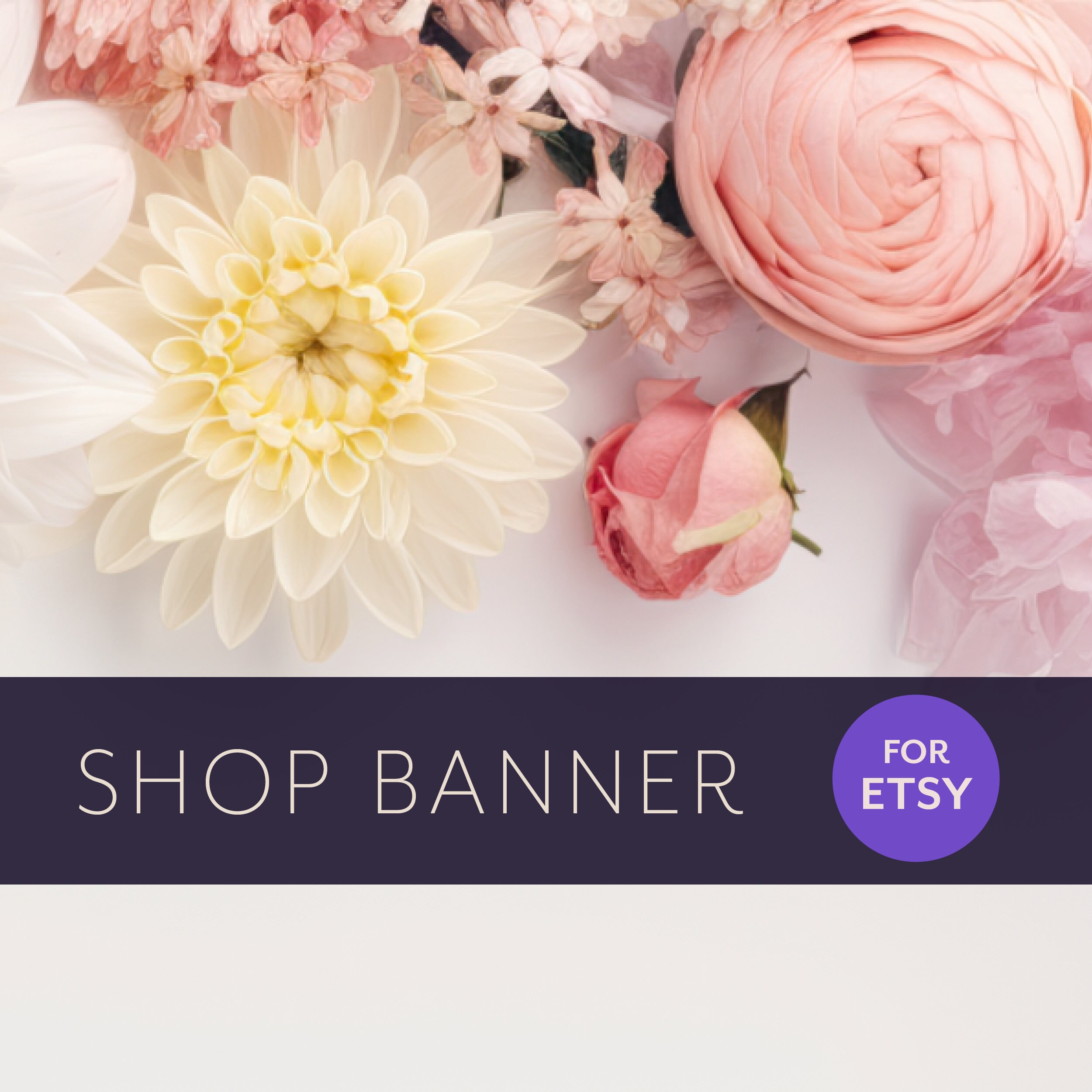 Etsy Banner Flower Website Banner Canva Storefront Design - Etsy