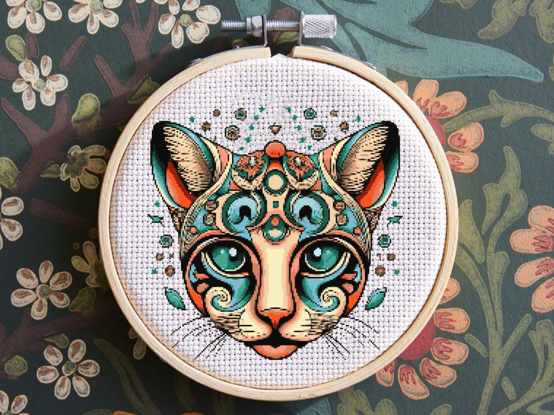 Cat Stitch Pattern Cross Stitch PDF Cat Art Decor - Etsy