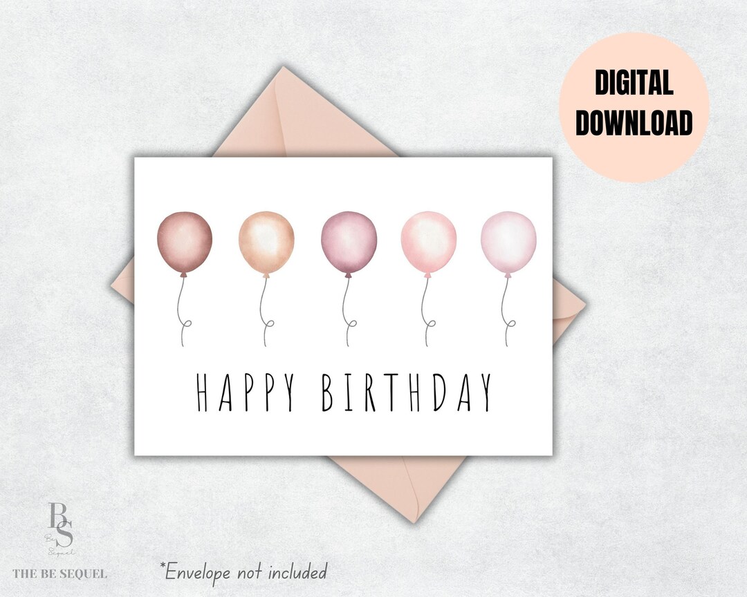 Watercolor Boho Style Birthday Cards DIGITAL Download Printable ...