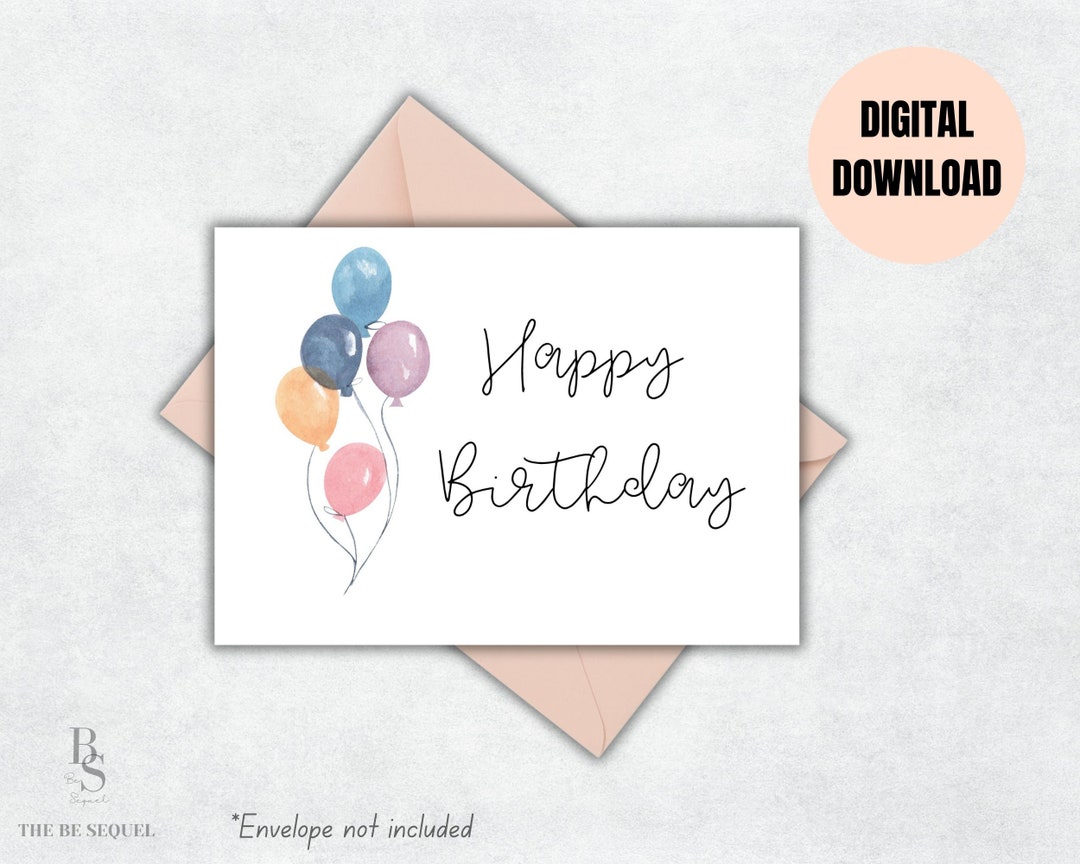 Watercolor Birthday Cards Pastel Color Birthday Cards for Women DIGITAL ...