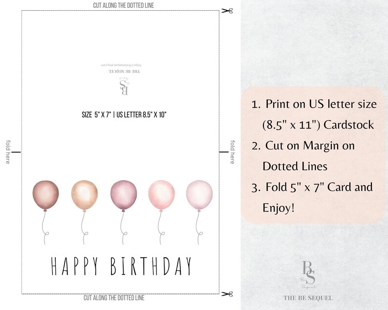 Watercolor Boho Style Birthday Cards DIGITAL Download Printable ...