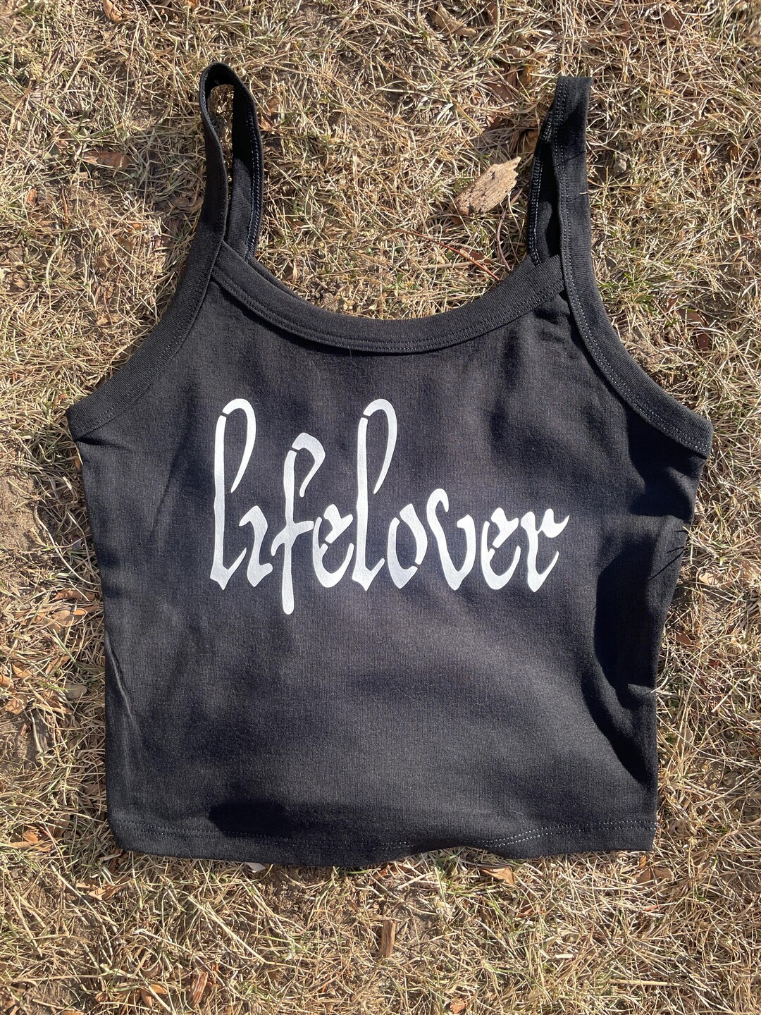 Lifelover Black Metal DSBM Logo Cropped Tank Top | Handmade Band ...