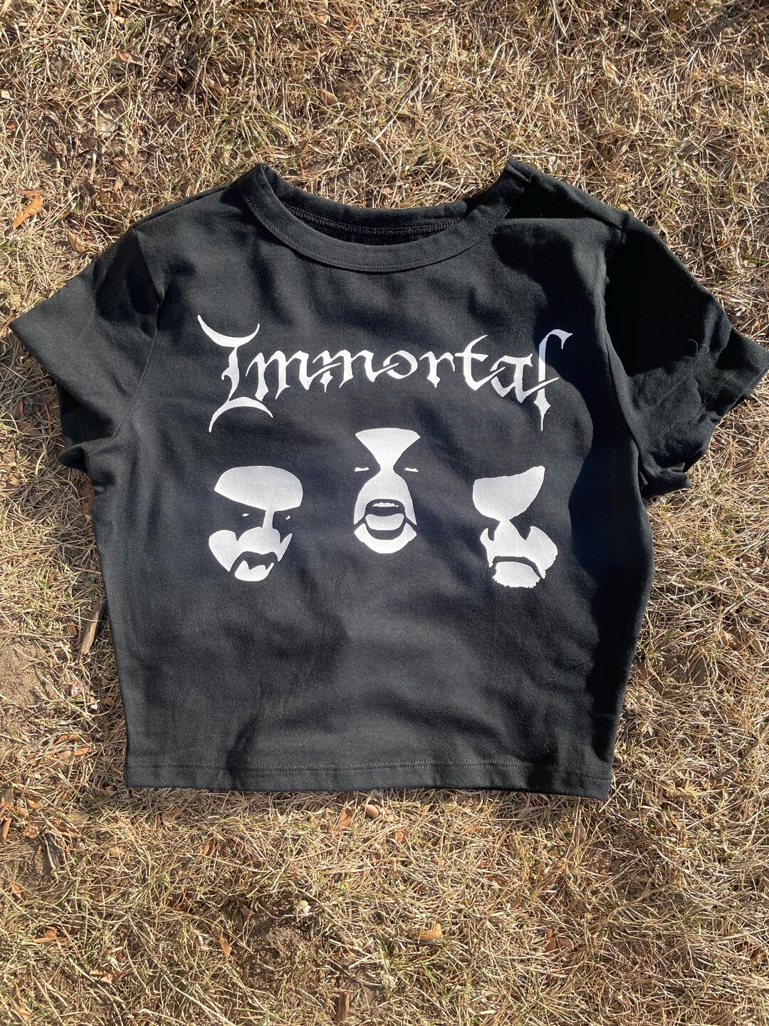 Immortal Black Metal Cropped Tee | Handmade Band-inspired Logo T-shirt ...