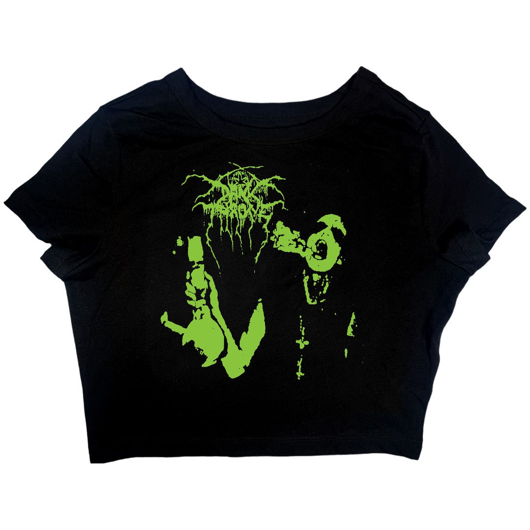 Dankthrone Black Metal Darkthrone 420 Spoof Handmade Black Cropped ...