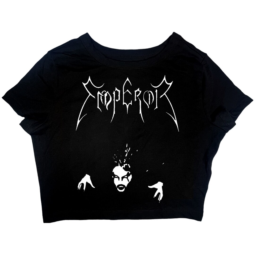 Emperor Black Metal Handmade Black Cropped Metal Logo T-shirt Custom ...