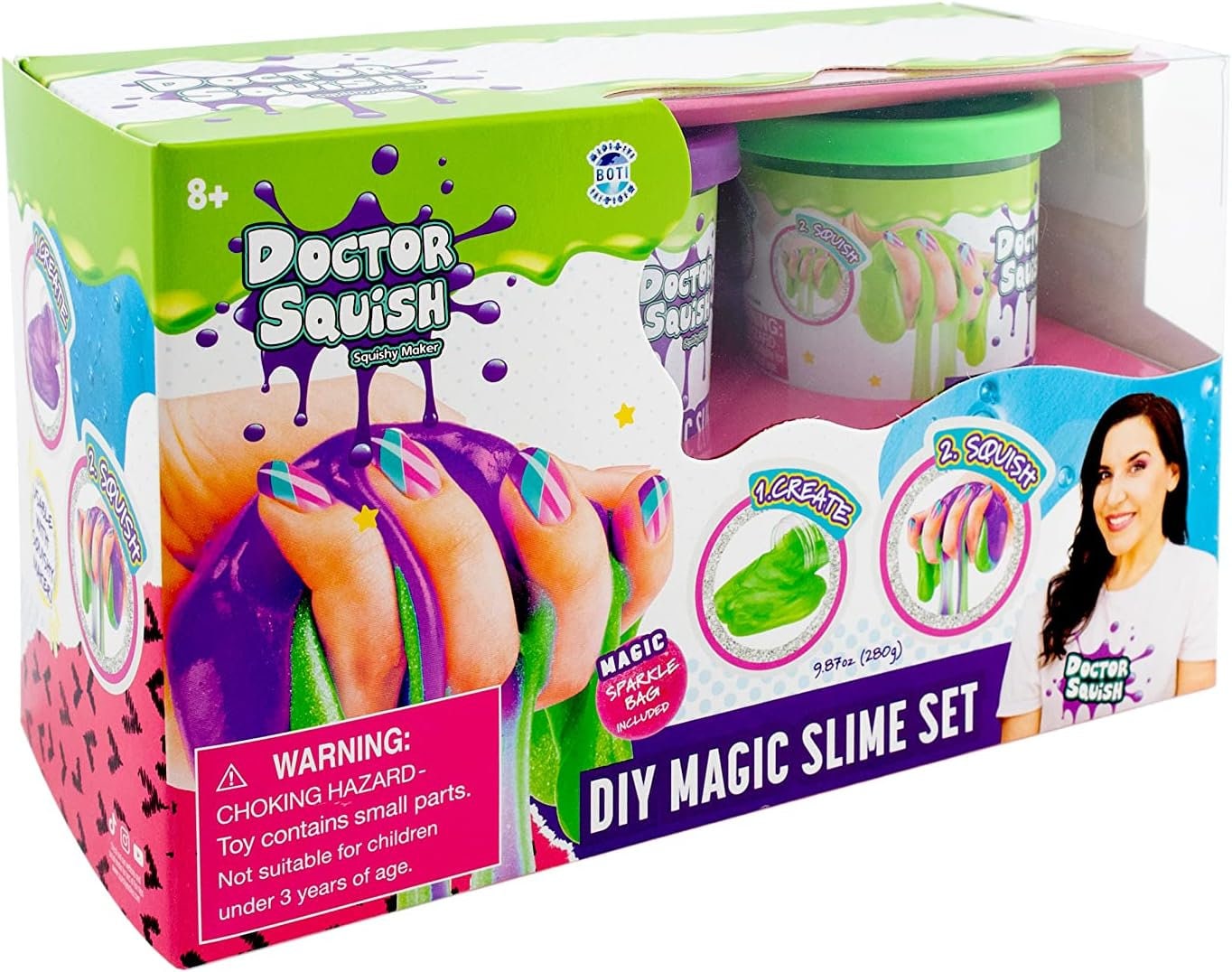 Doctor Squish - DIY Magic Slime Set, Twin Pack (green & Purple), With ...
