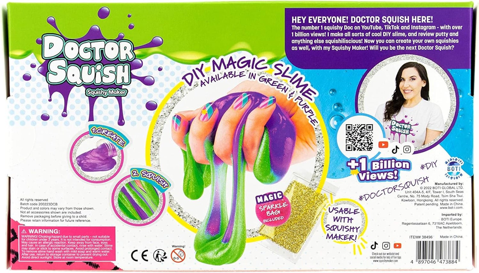 Doctor Squish - DIY Magic Slime Set, Twin Pack (green & Purple), With ...