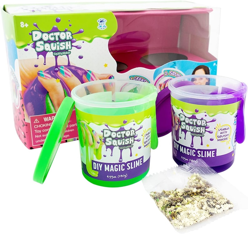 Doctor Squish - DIY Magic Slime Set, Twin Pack (green & Purple), With ...