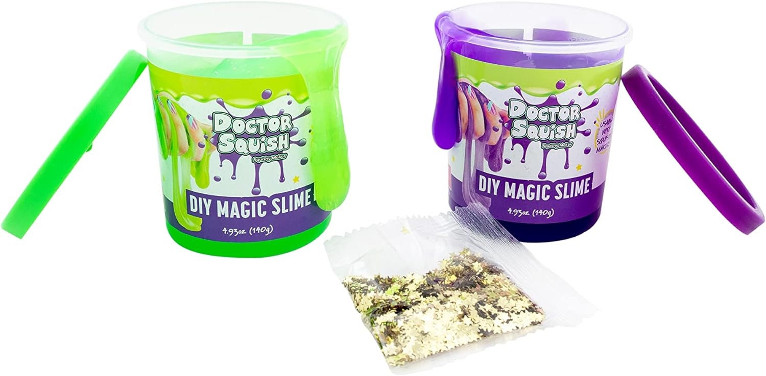 Doctor Squish - DIY Magic Slime Set, Twin Pack (green & Purple), With ...
