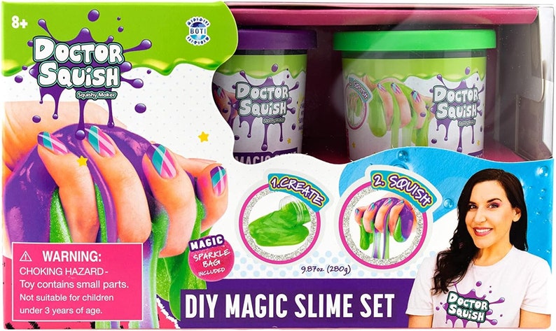 Doctor Squish - DIY Magic Slime Set, Twin Pack (green & Purple), With ...