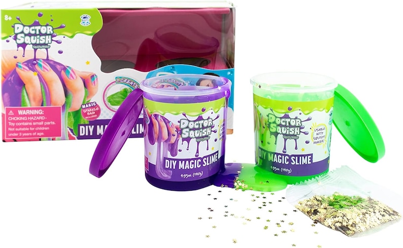 Doctor Squish - DIY Magic Slime Set, Twin Pack (green & Purple), With ...