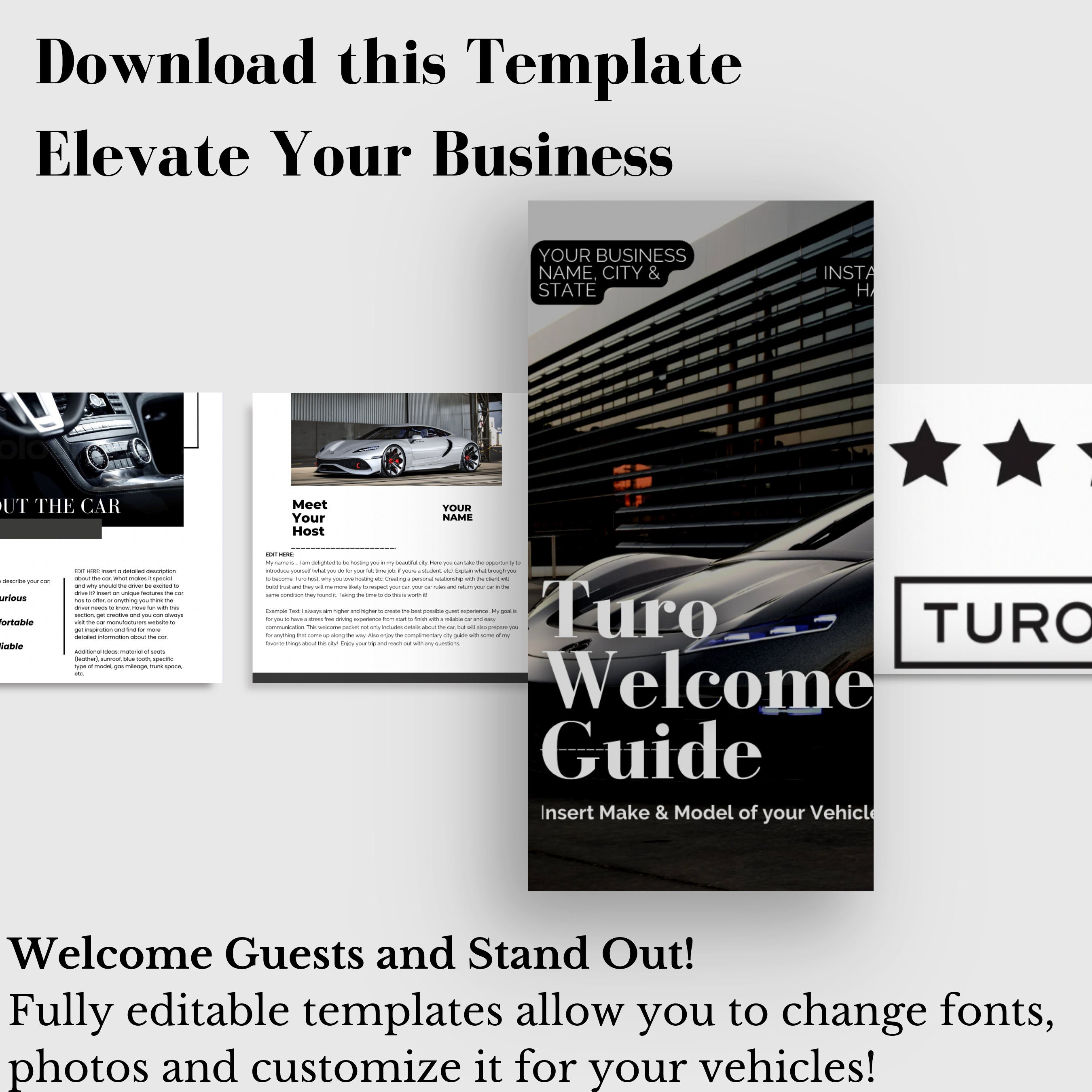 TURO Welcome Guide for Guests - Etsy