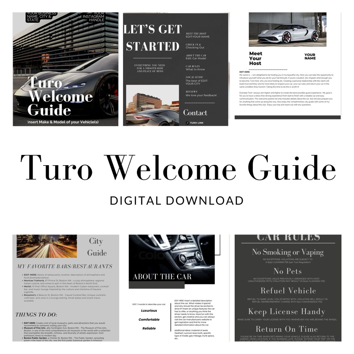 TURO Welcome Guide for Guests - Etsy