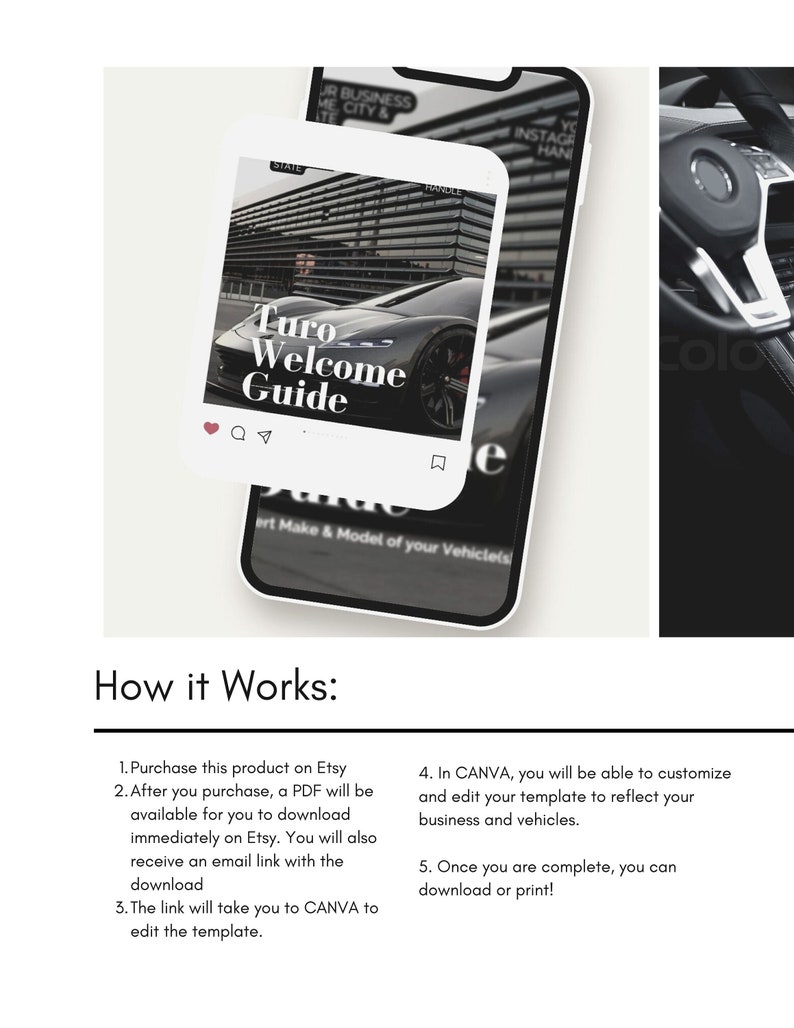 TURO Welcome Guide for Guests - Etsy