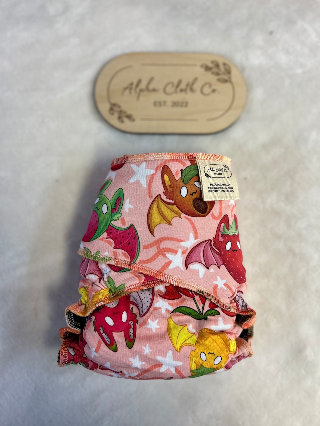 Pink Fruit Bat Fitted Diaper - Etsy