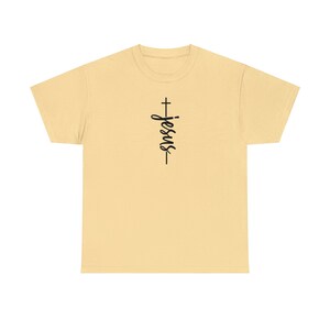 Jesus and Cross Script Unisex Heavy Cotton Tee - Etsy