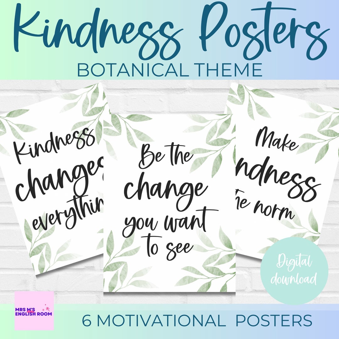 Kindness Posters for Classroom Display Botanical Classroom - Etsy Australia