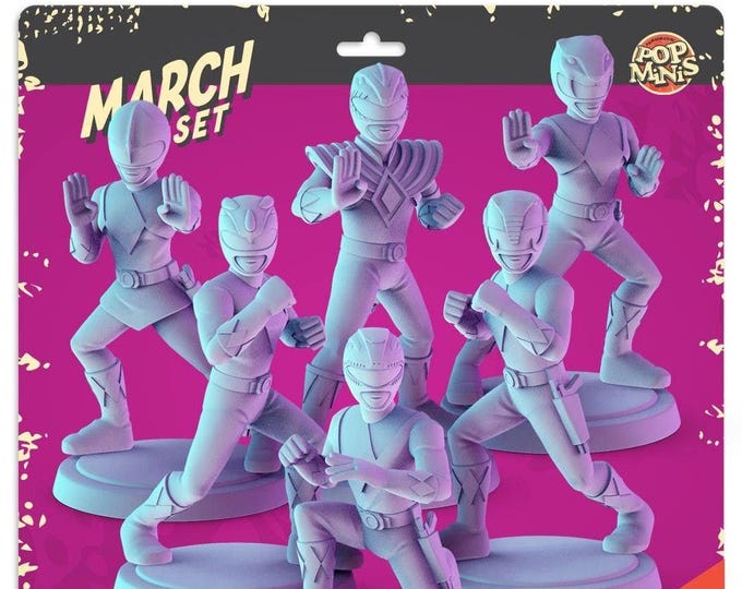 MMPR Power Rangers Mini Figures 3D Printing STL File - Etsy