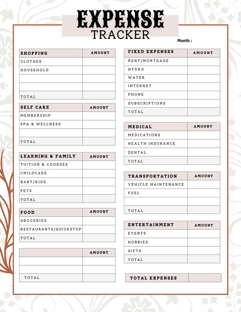 Western Budget and Expense Printable PDF Printable PDF Bundle Financial ...