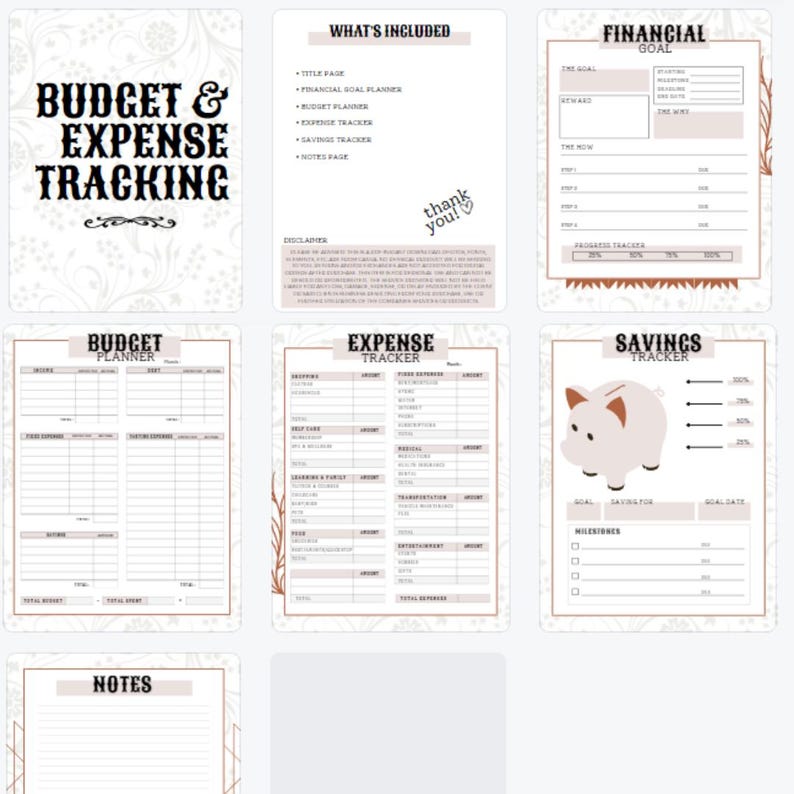 Western Budget and Expense Printable PDF Printable PDF Bundle Financial ...