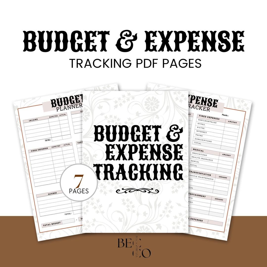 Western Budget and Expense Printable PDF Printable PDF Bundle Financial ...
