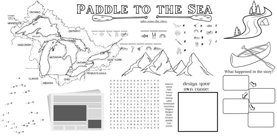 Paddle to the Sea Read Aloud Activity Sheet - Etsy