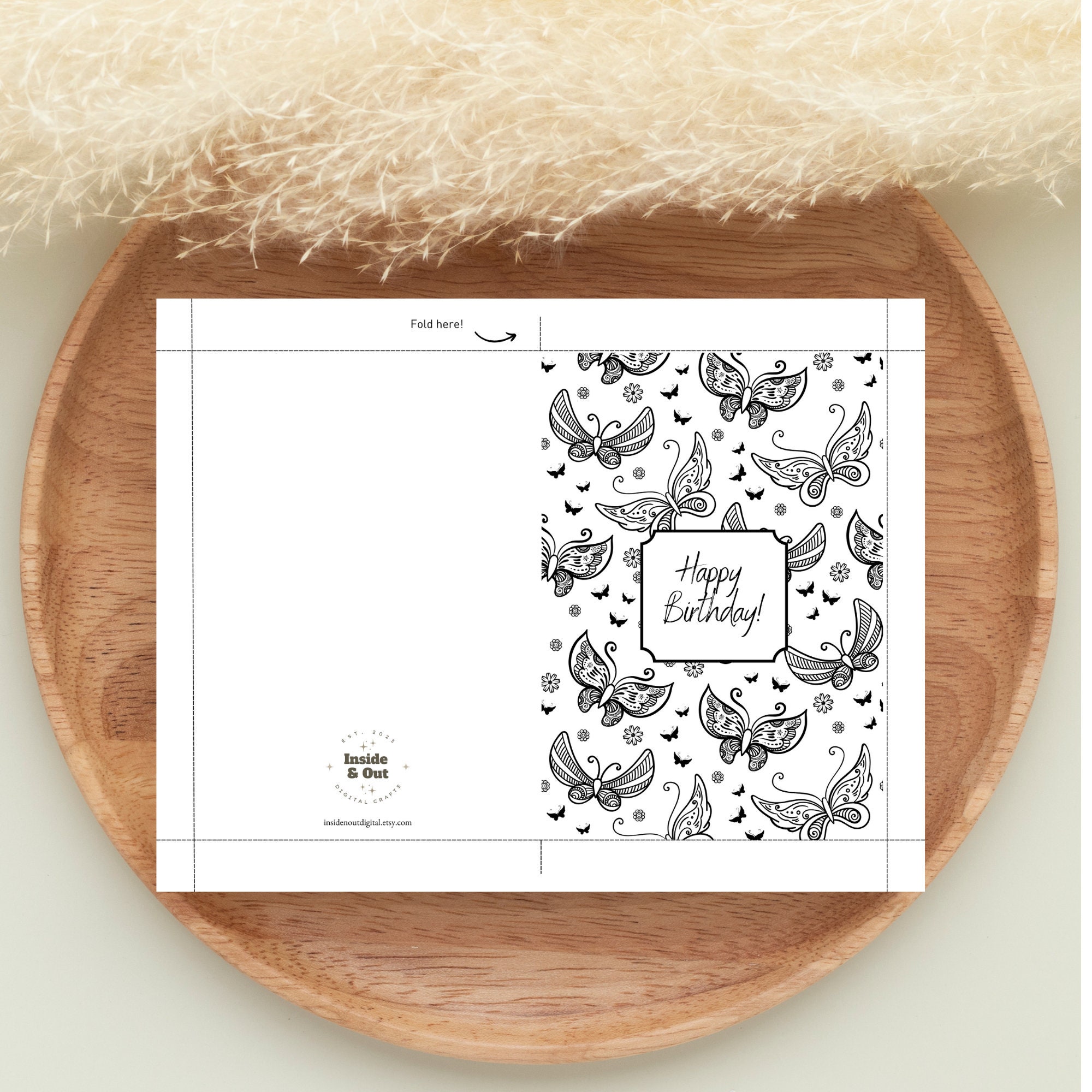 Printable Butterflies Coloring Birthday Card - Spread Your Wings of ...